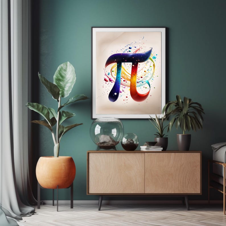 Vibrant Pi Poster: Stunning Mathematical Symbol Art With Gradient ...