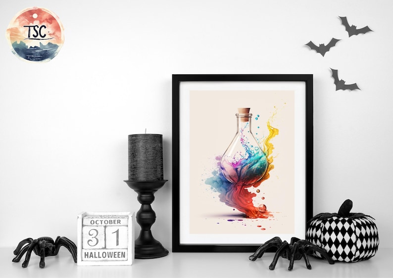 Artistic Chemistry Tube Watercolor Splash Poster - Creative Digital Art ...
