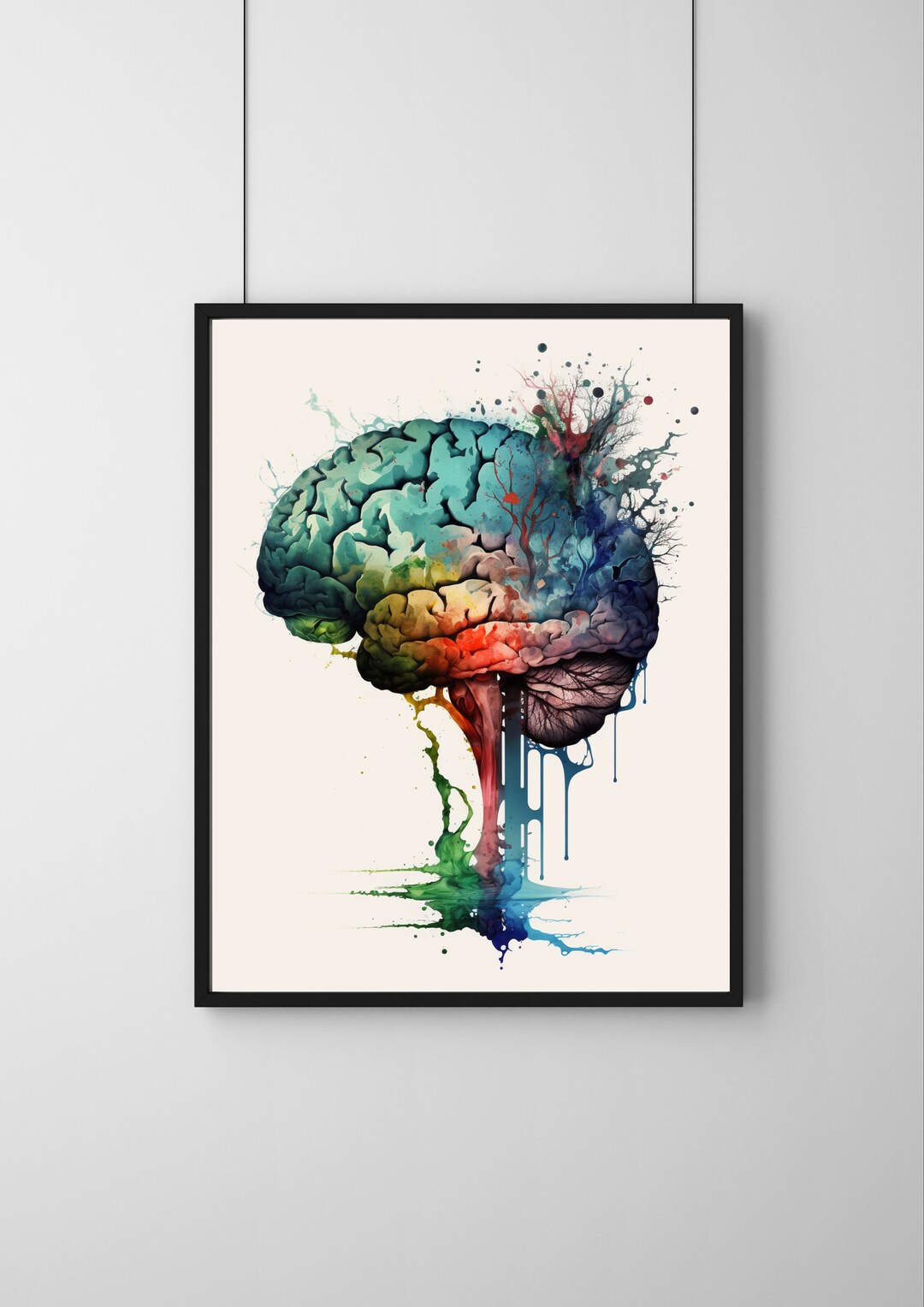 Exquisite Watercolor Human Brain Poster - Artistic Neuroscience Digital ...