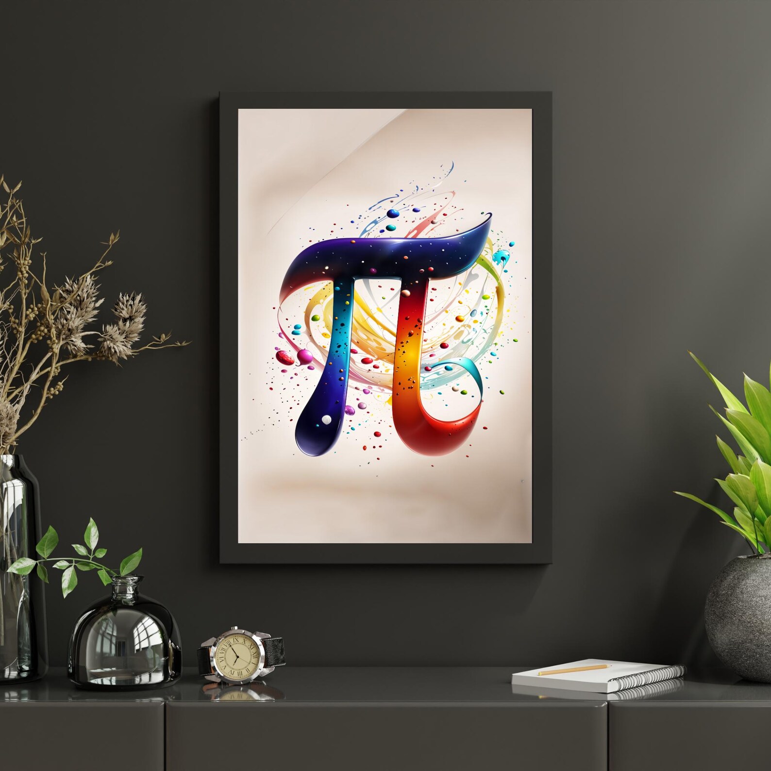 Vibrant Pi Poster: Stunning Mathematical Symbol Art With Gradient ...