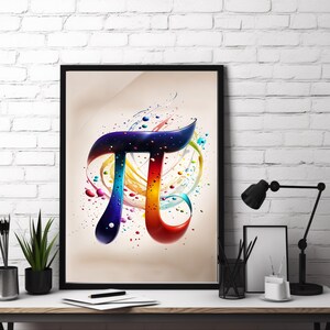 Vibrant Pi Poster: Stunning Mathematical Symbol Art With Gradient ...