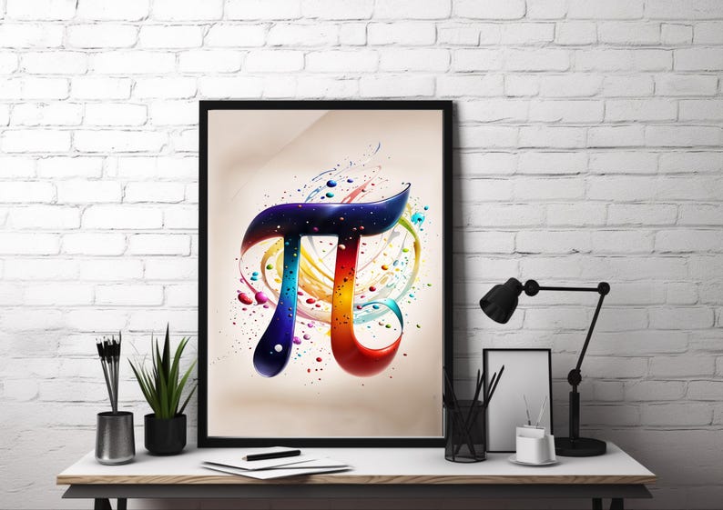 Vibrant Pi Poster: Stunning Mathematical Symbol Art With Gradient ...