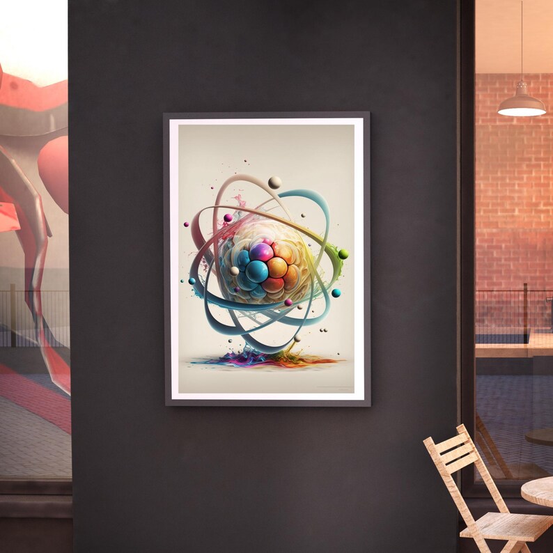 Bohr Atom Model Watercolor Poster: Science Art Print (digital Download ...