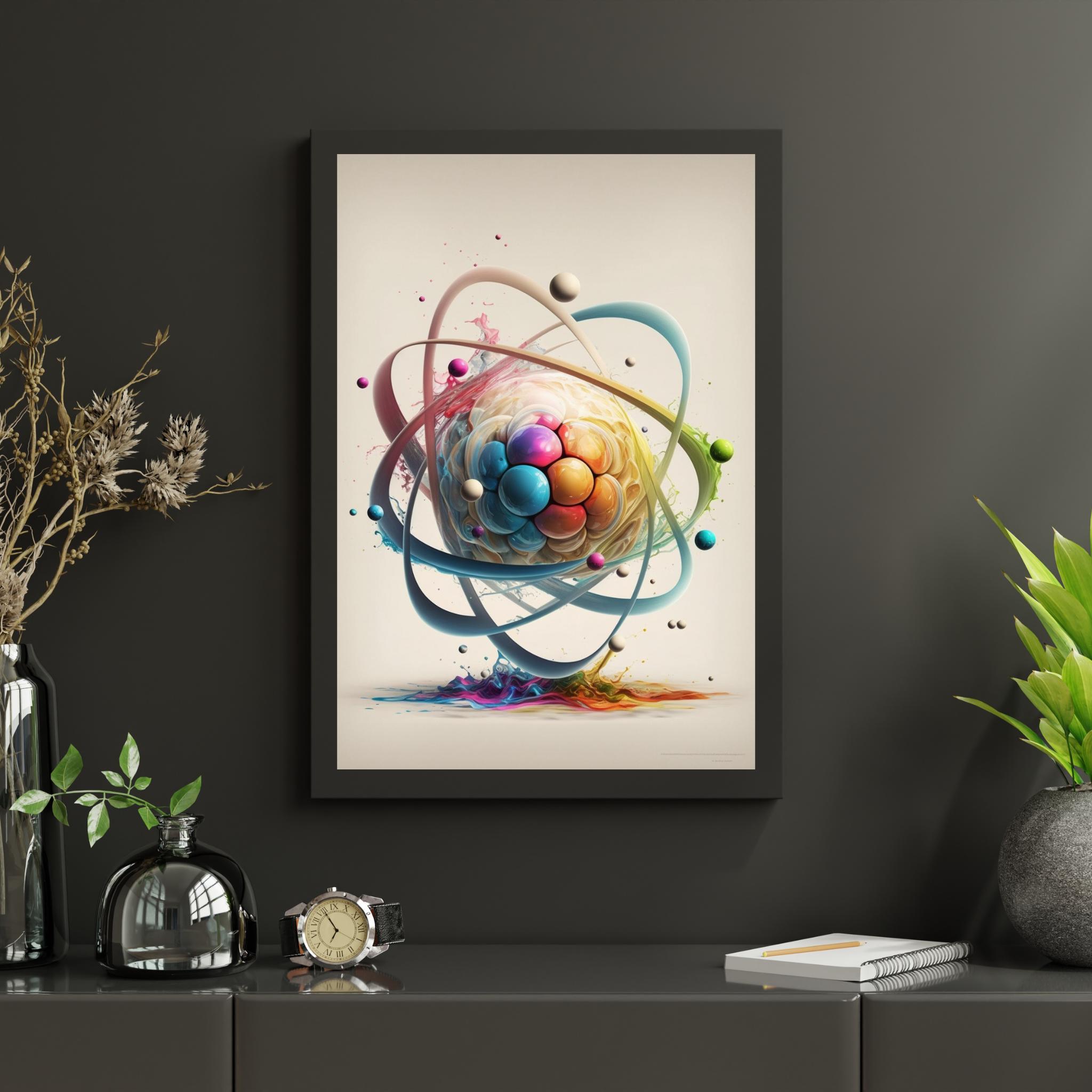 Bohr Atom Model Watercolor Poster: Science Art Print (digital Download ...