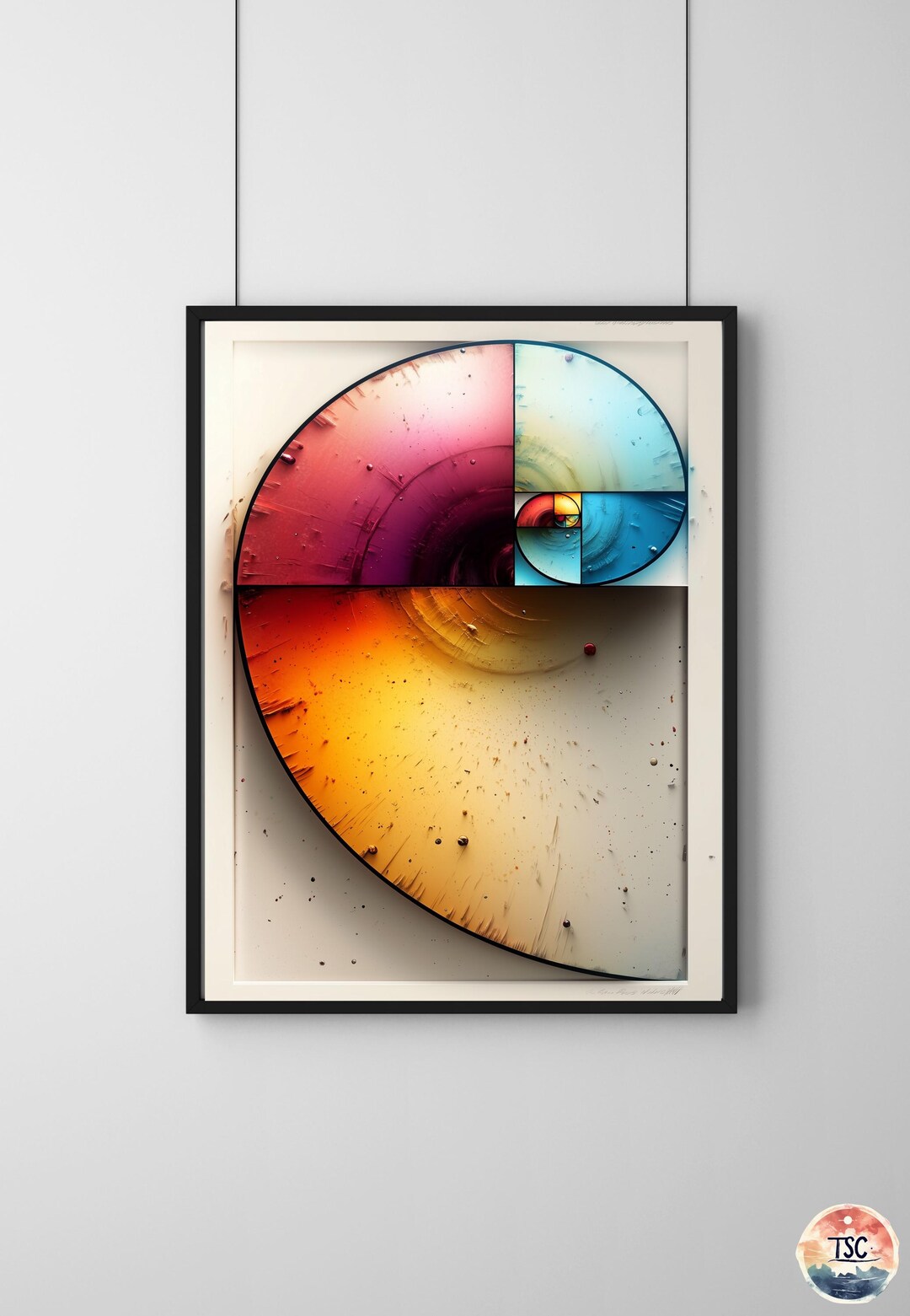 Golden Ratio Sign Art Print, AI Generated Abstract Wall Decor, Colorful ...