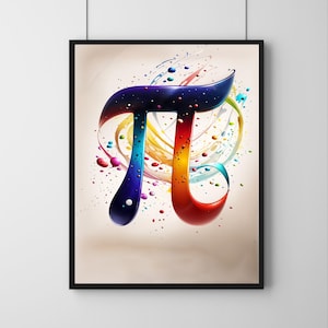 Vibrant Pi Poster: Stunning Mathematical Symbol Art With Gradient ...