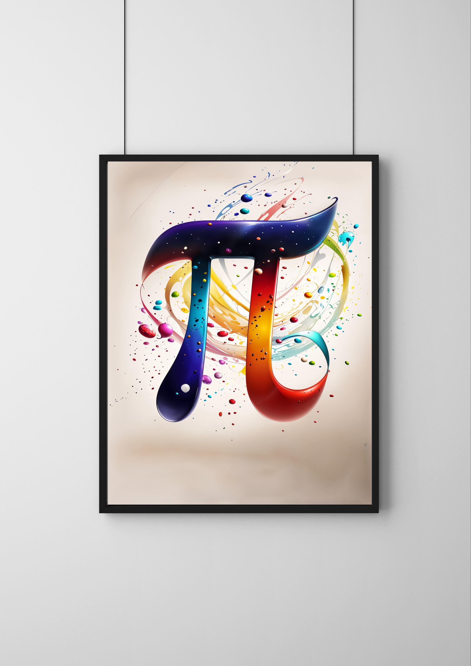 Vibrant Pi Poster: Stunning Mathematical Symbol Art With Gradient ...