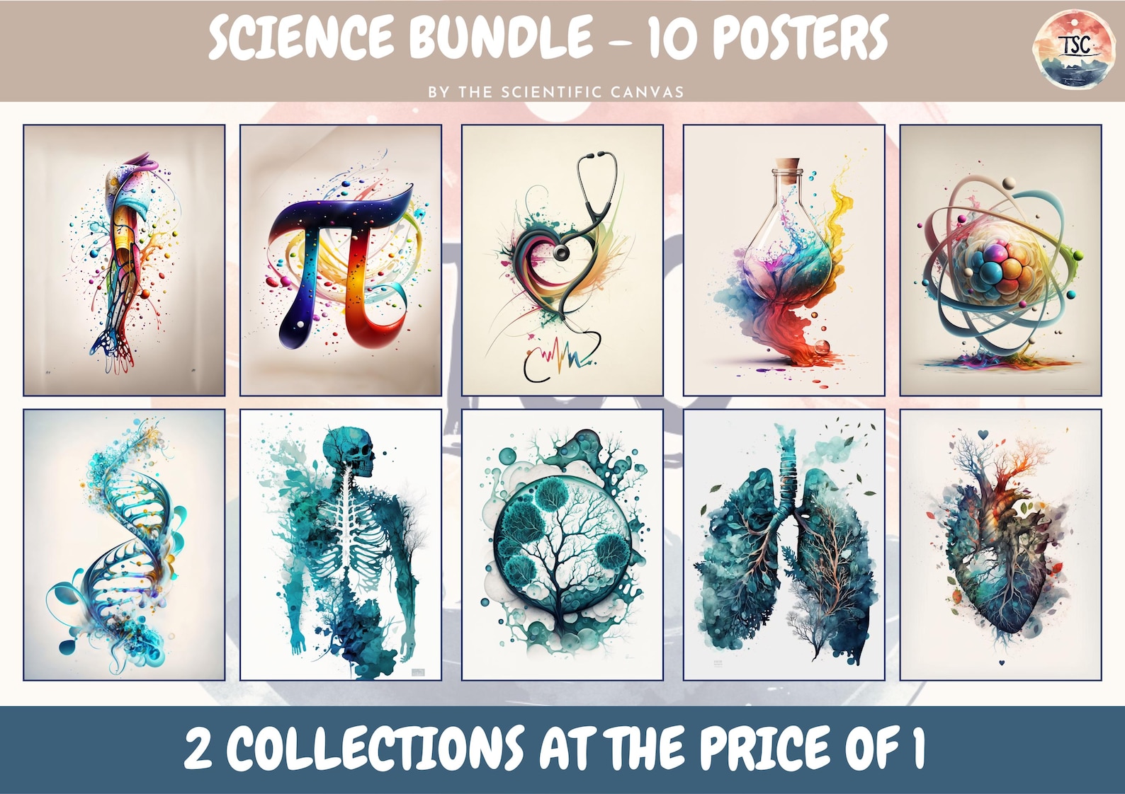 10 Eye-catching Science Posters: Heart, DNA, Math, Lungs, Atom ...