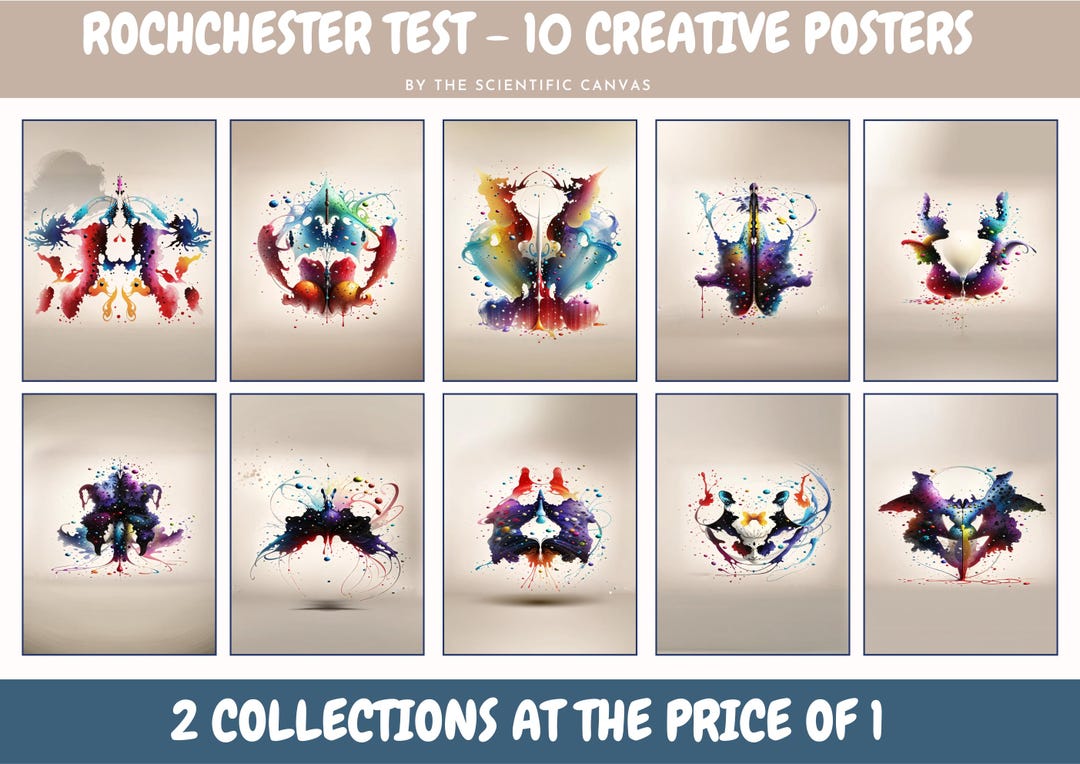 Rorschach Test Poster Set: 10 Colorful Ai-generated Representation of ...