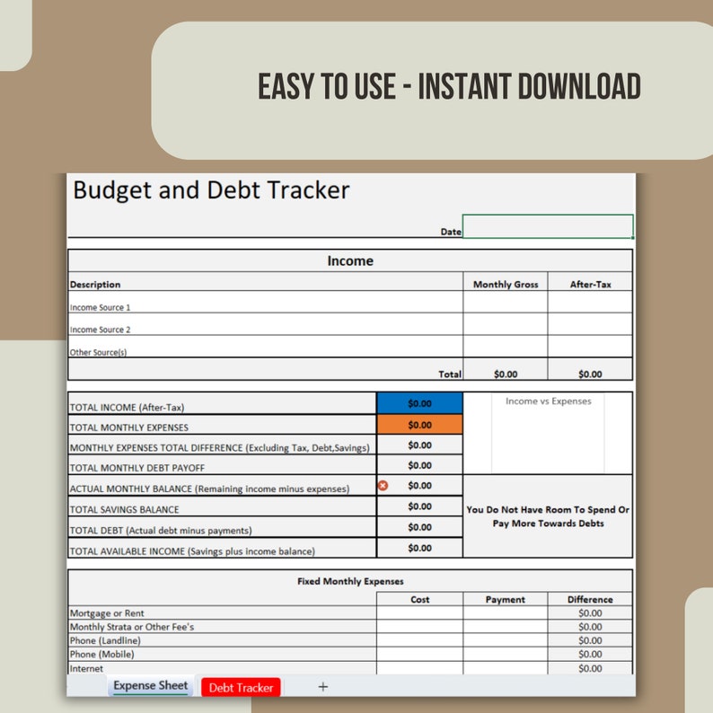 Beginner Expense Tracking Master Monthly Spending With Our Dynamic DIY ...