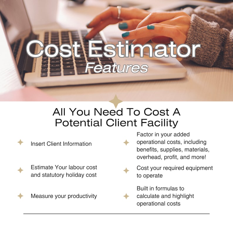 Professional Easy to Use Janitorial Cost Estimator Template Digital Download Commercial ...