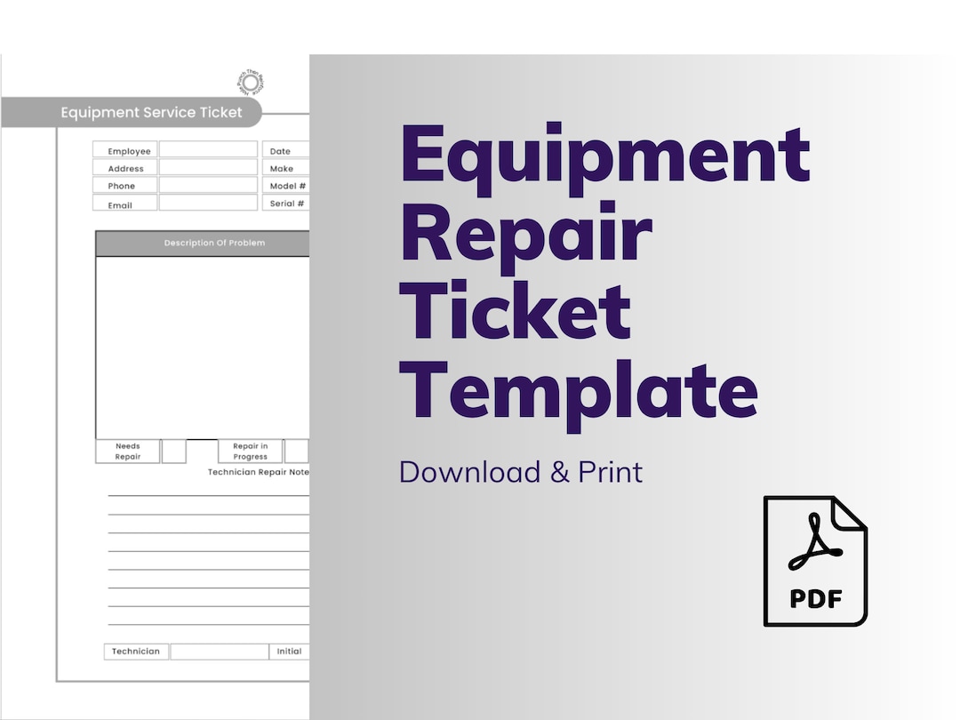 Professional Janitorial Equipment Repair Form Template Printable ...