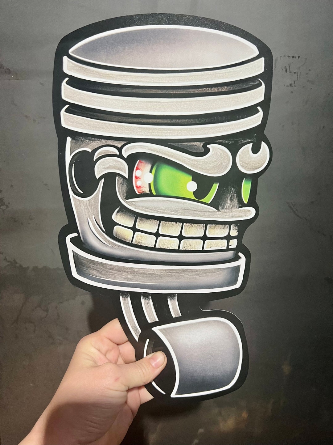 Aluminum Print Pissed off Piston Metal Sign Art, Tin Signs, Garage Art ...