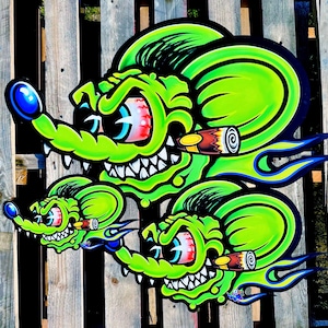 ALUMINUM Hot Rod Rat Metal Sign Art, Tin Signs, Garage Art, Hot Rod Art ...