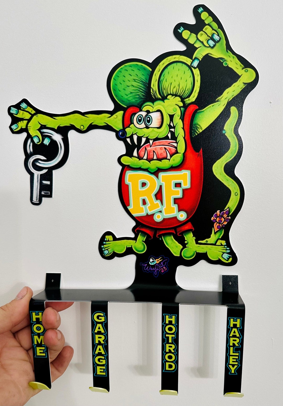 ALUMINUM Hot Rod Rat Keyholder, Functional Art, Tin Signs, Garage Art ...