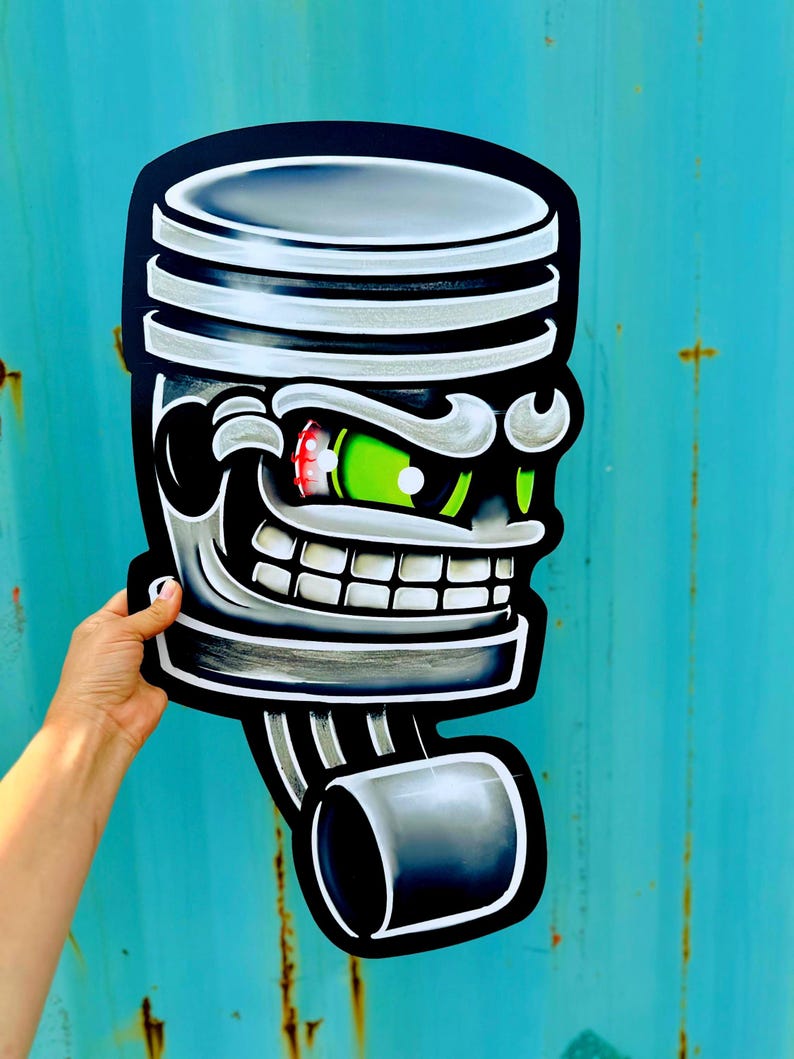 Aluminum Pissed off Piston Metal Sign Art, Tin Signs, Garage Art, Hot ...