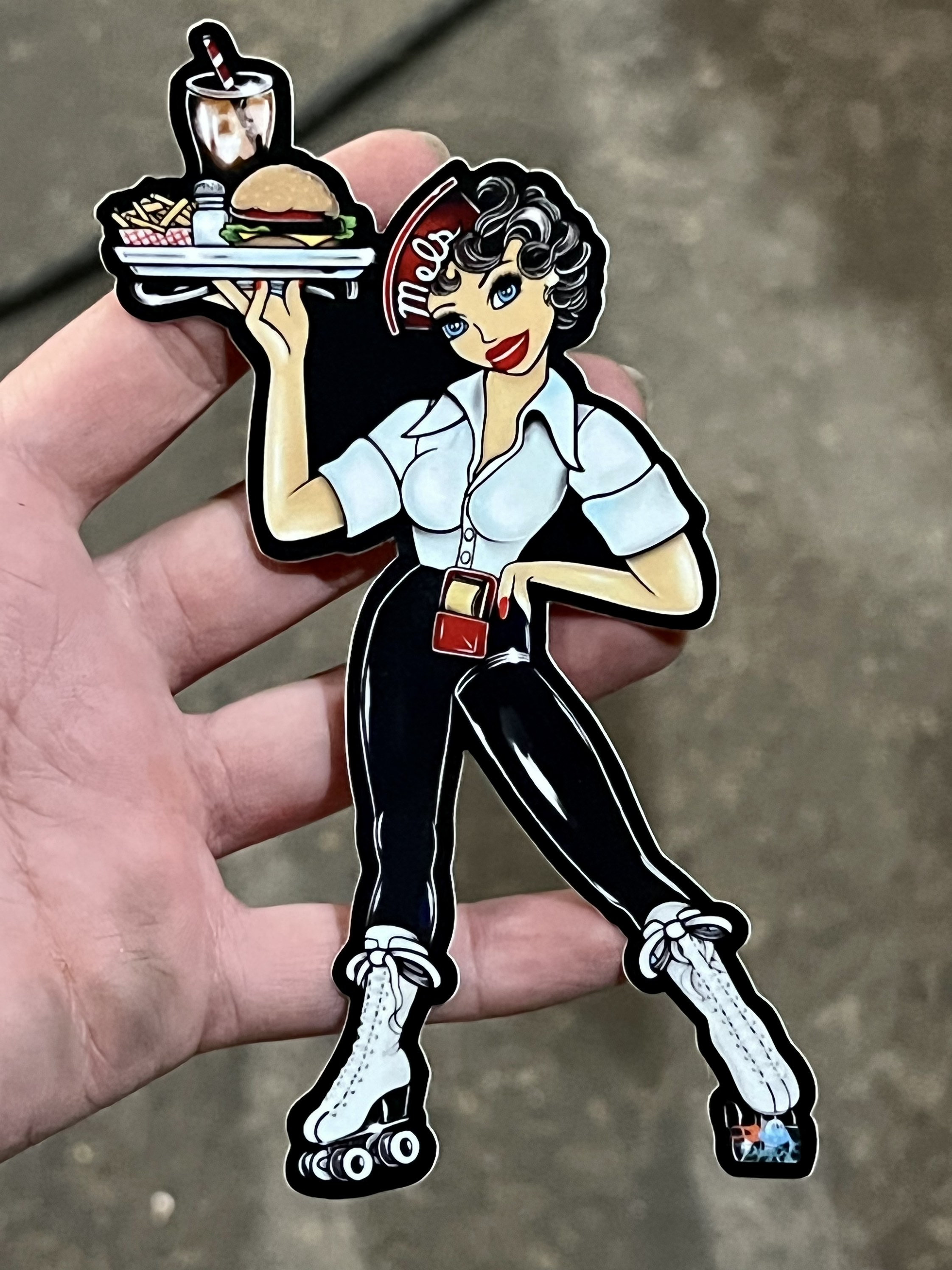 American Graffiti Diner, Car Hop, Roller Skate Pin up Gal High Quality ...