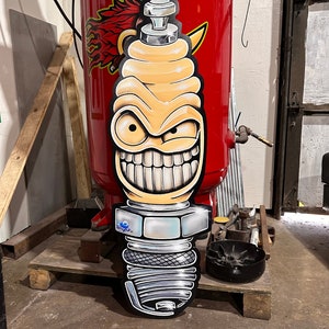 HUGE Aluminum Pissed off Sparkplug Metal Sign Art, Tin Signs, Garage ...