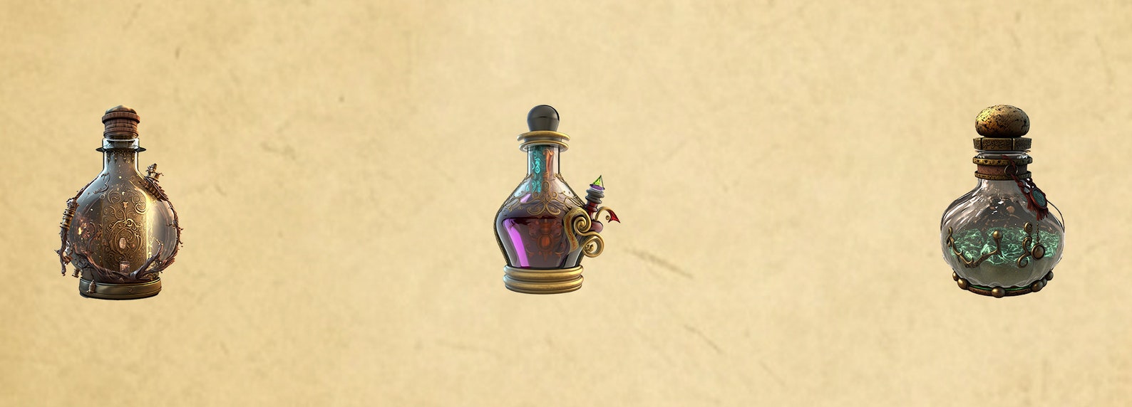 Steampunk Potion Bottle Clip Art - Instant Download, Altered Art, Ai ...