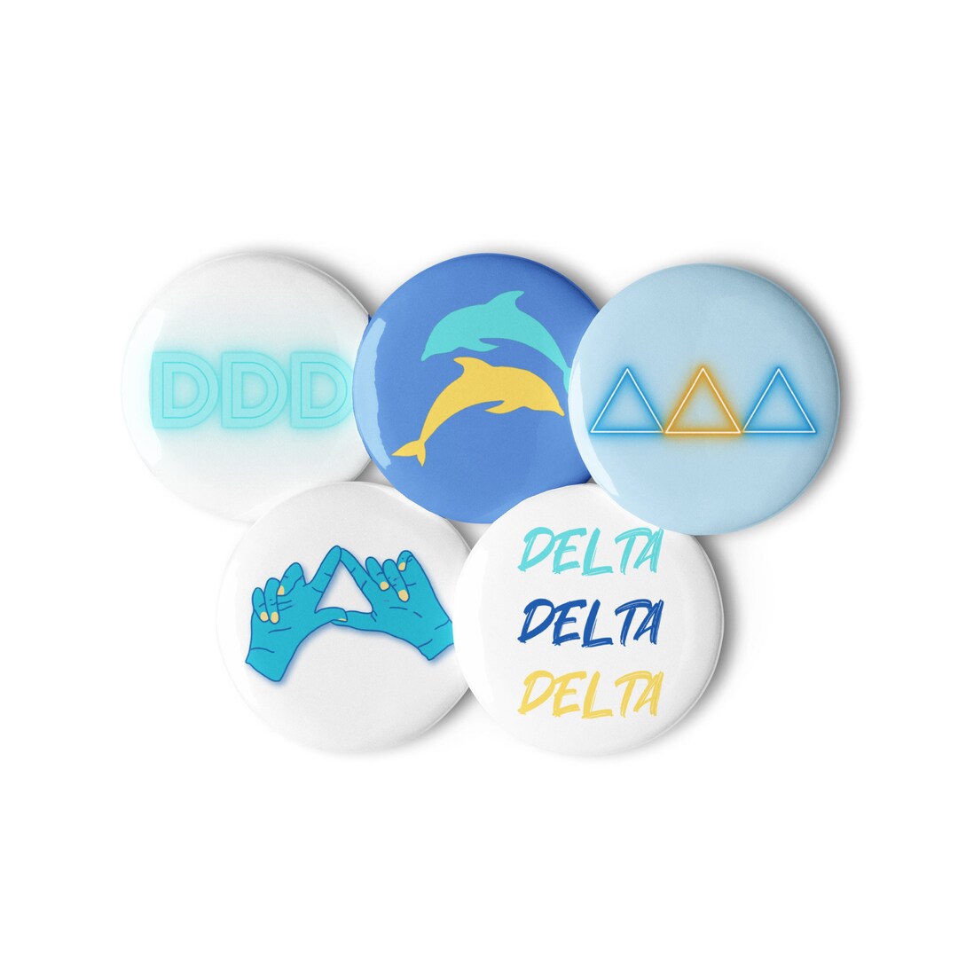 Tri Delta Pin Buttons DDD Gifts Big Little Gifts Sorority Gifts Bid Day ...