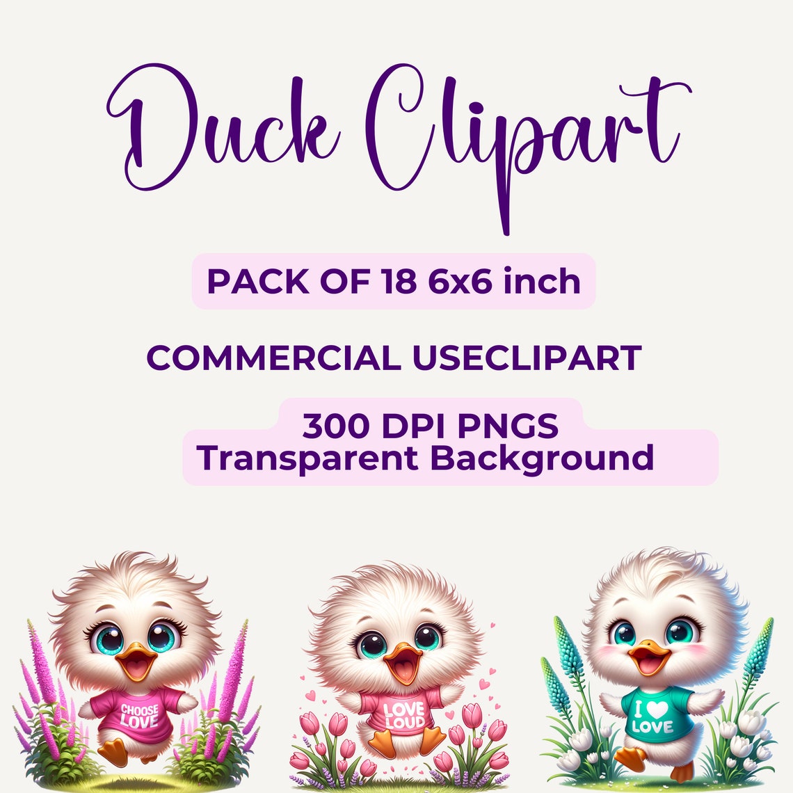 Duck Clipart Bird Clipart Cute Duck Theme Garden Nursery Baby Duck Love ...