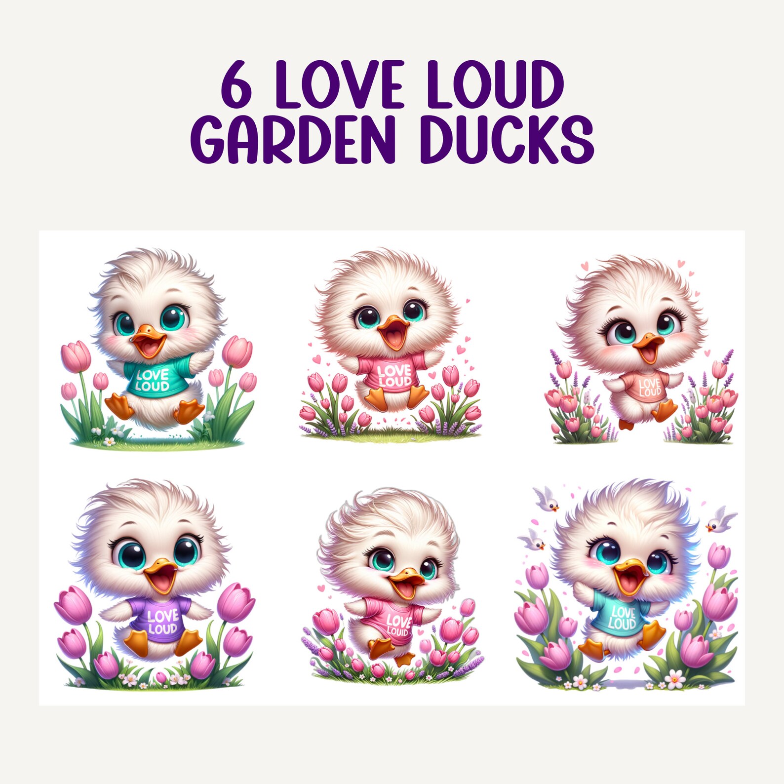 Duck Clipart Bird Clipart Cute Duck Theme Garden Nursery Baby Duck Love ...