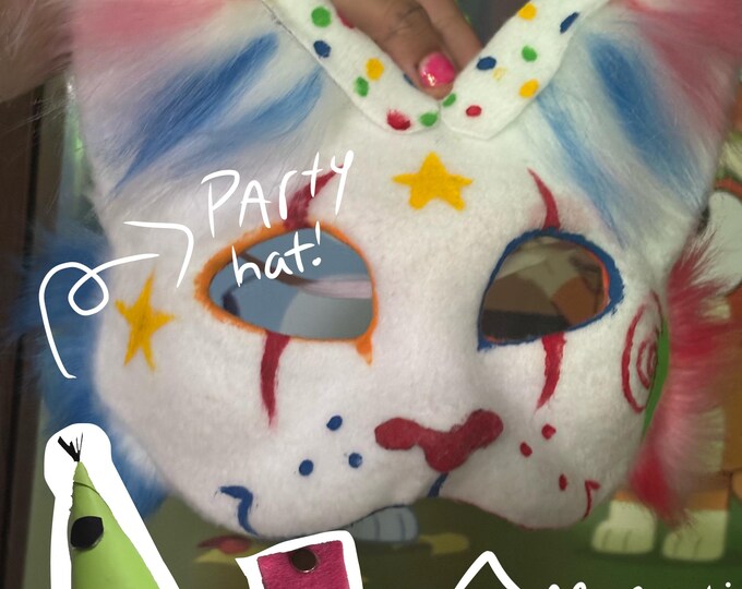 Therian Jester Cat Mask - SALE - Etsy