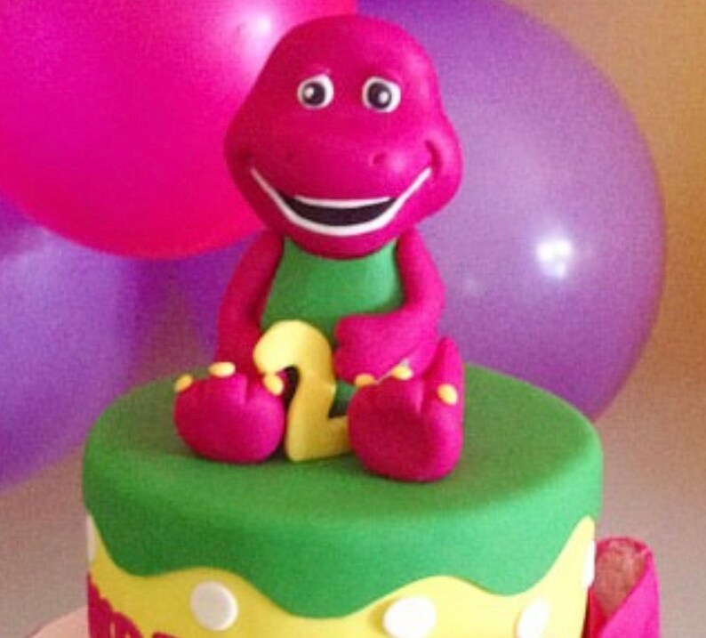 Barney Inspired Cake Topper - Etsy
