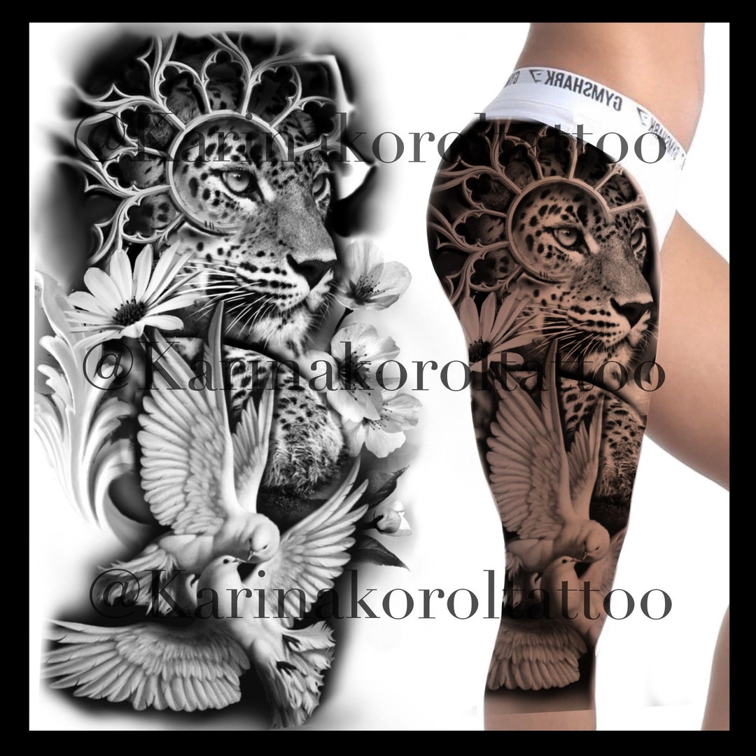 Leopard Leg Tattoo Design - Etsy