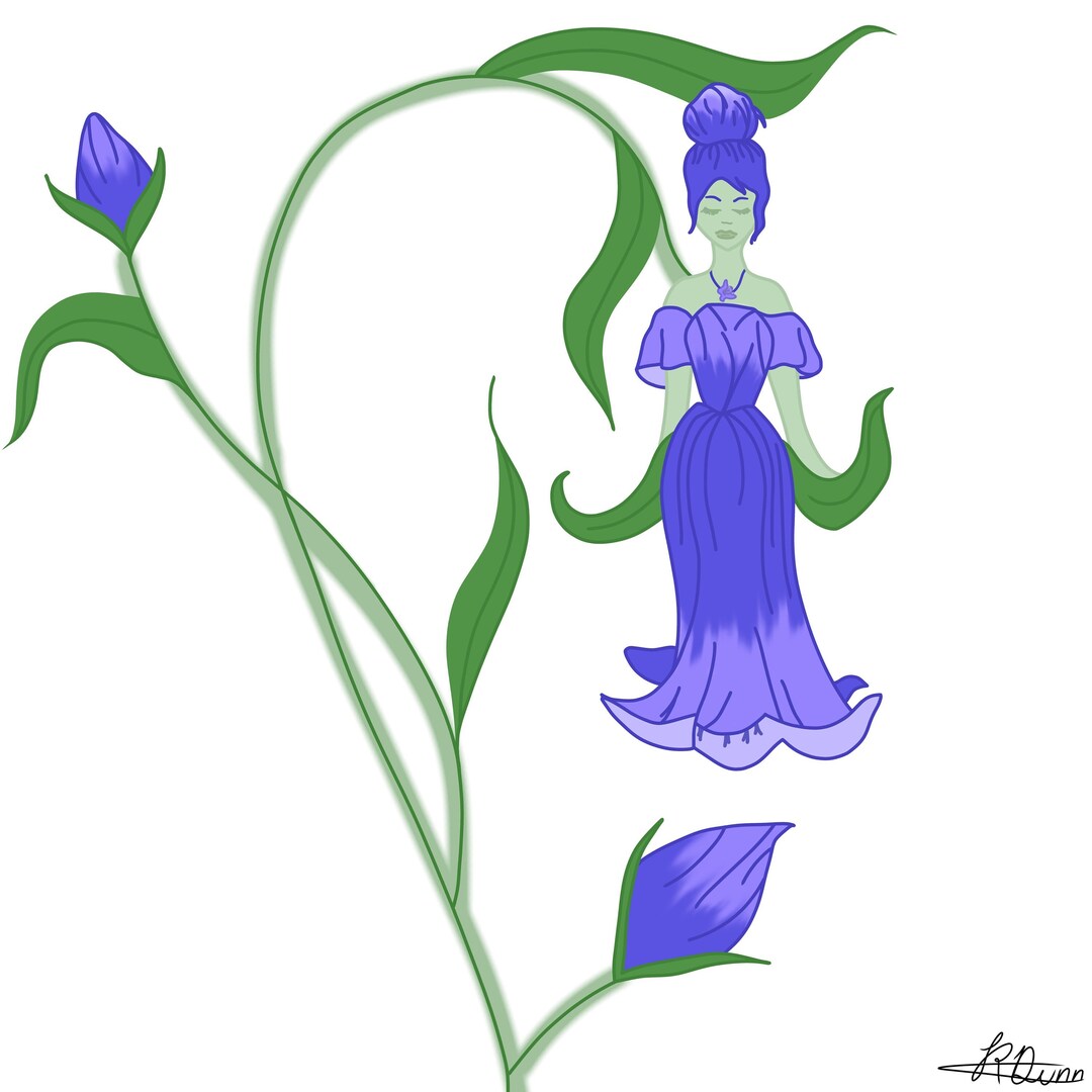 Bluebell Flower Nymph Original Design Canvas Print - Etsy