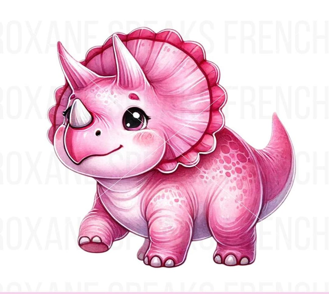 Pink Triceratops Dinosaur Clipart - PNG With Commercial Licence ...
