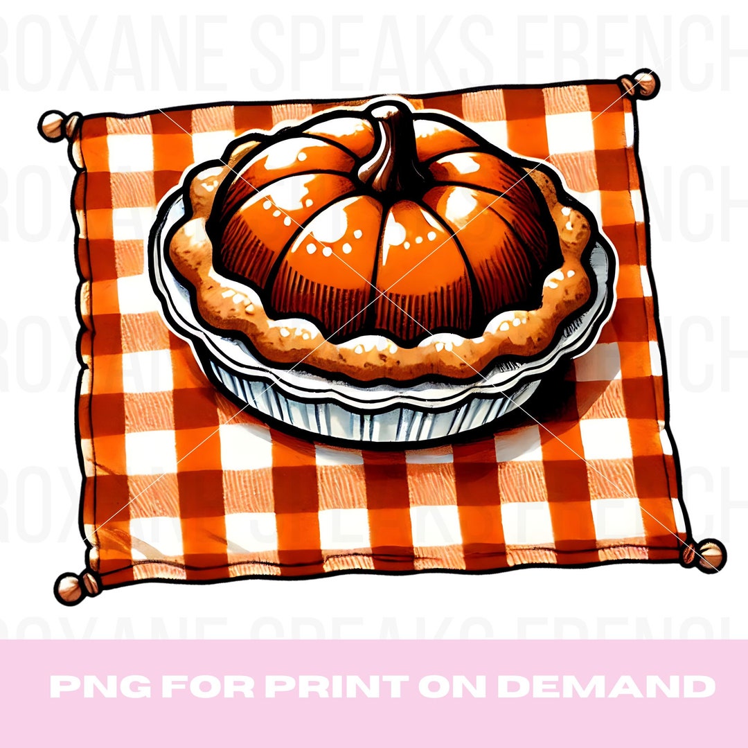 Cute Pumpkin Pie Clipart Illustration Perfect for Thanksgiving, Fall ...