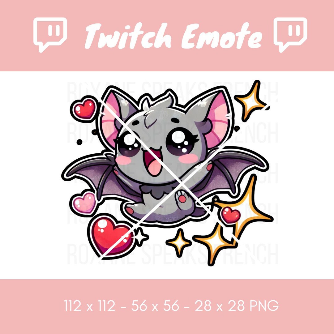 Cute Bat Emote for Twitch & Discord - Etsy