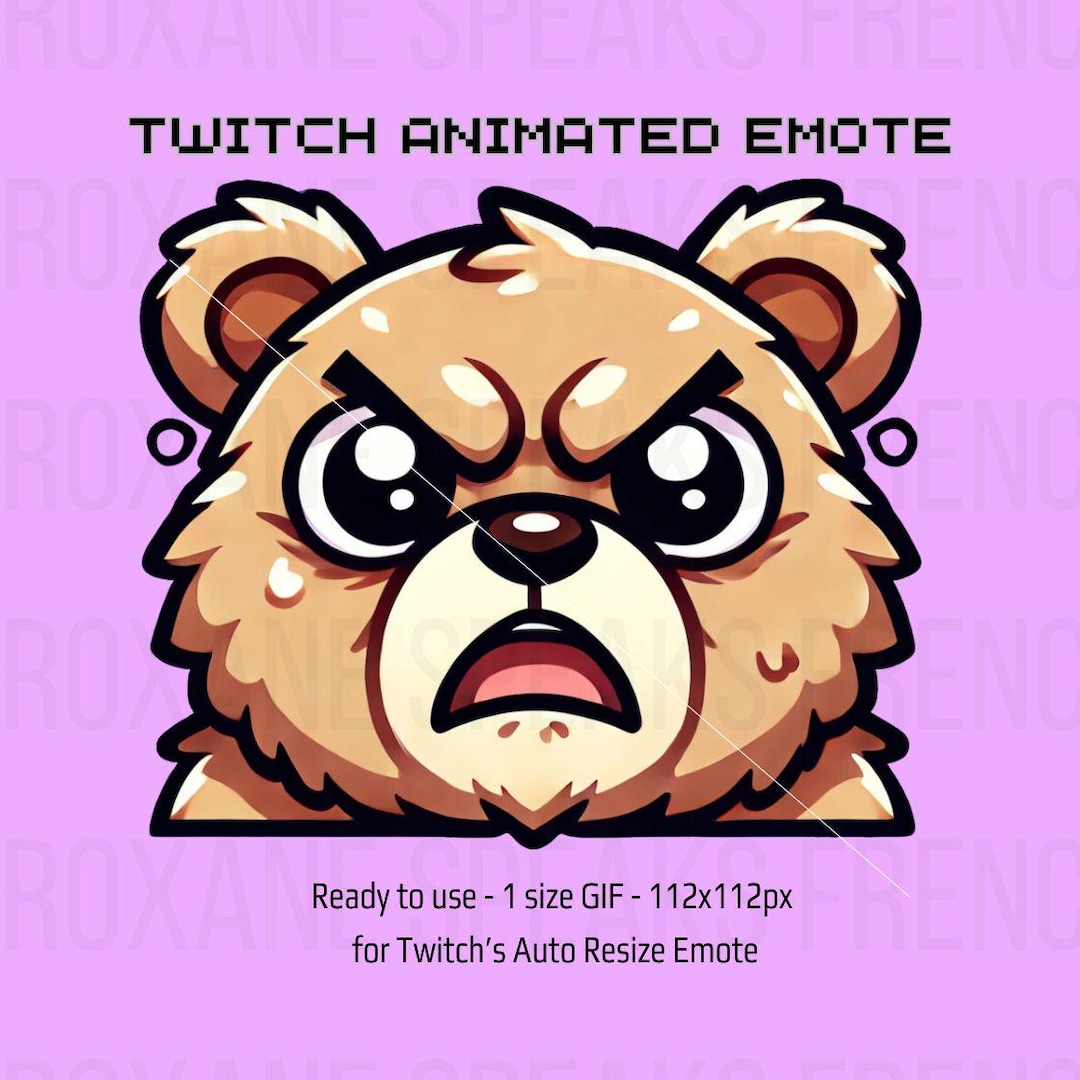 Twitch Emote Animated Angry Bear GIF for Streaming, Discord, and ...