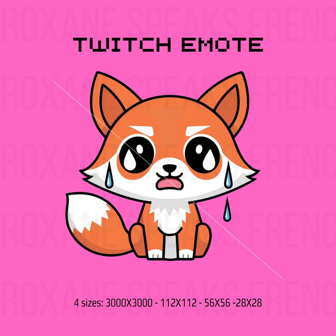Twitch Emote - Crying Fox PNG for Streaming, Discord, and Channel ...