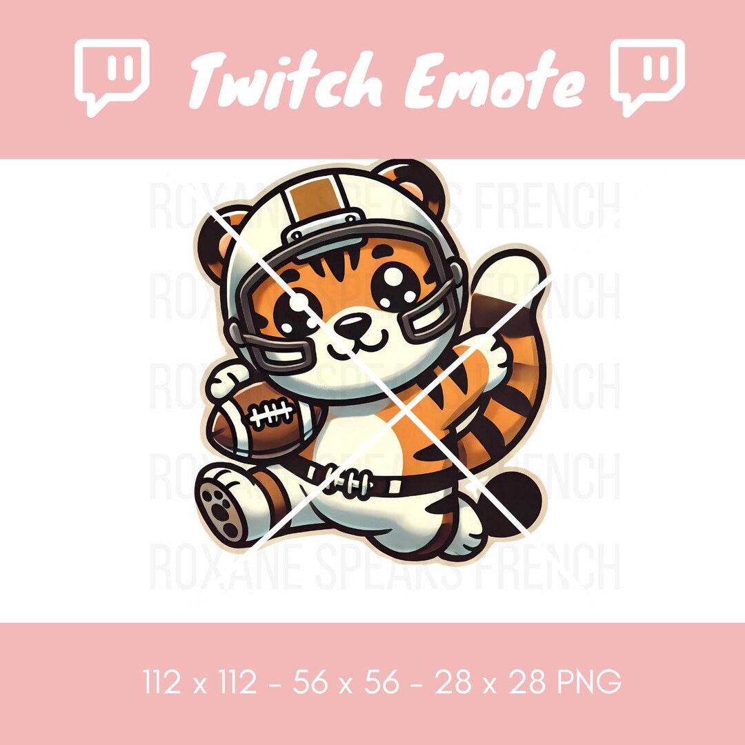 Cute Tiger Playing Football Emote PNG for Twitch & Discord - Etsy