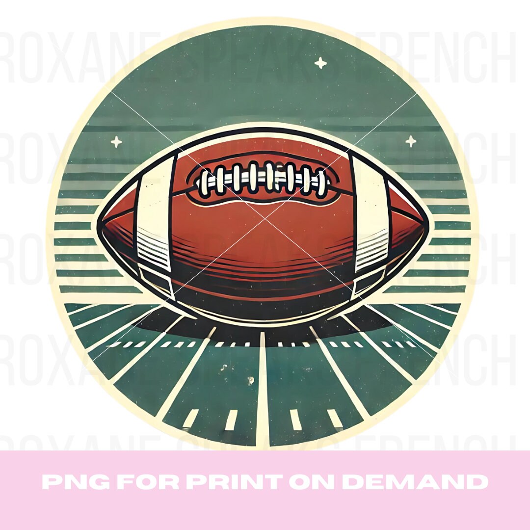 Retro American Football Ball PNG for Print on Demand Shops Include Full ...