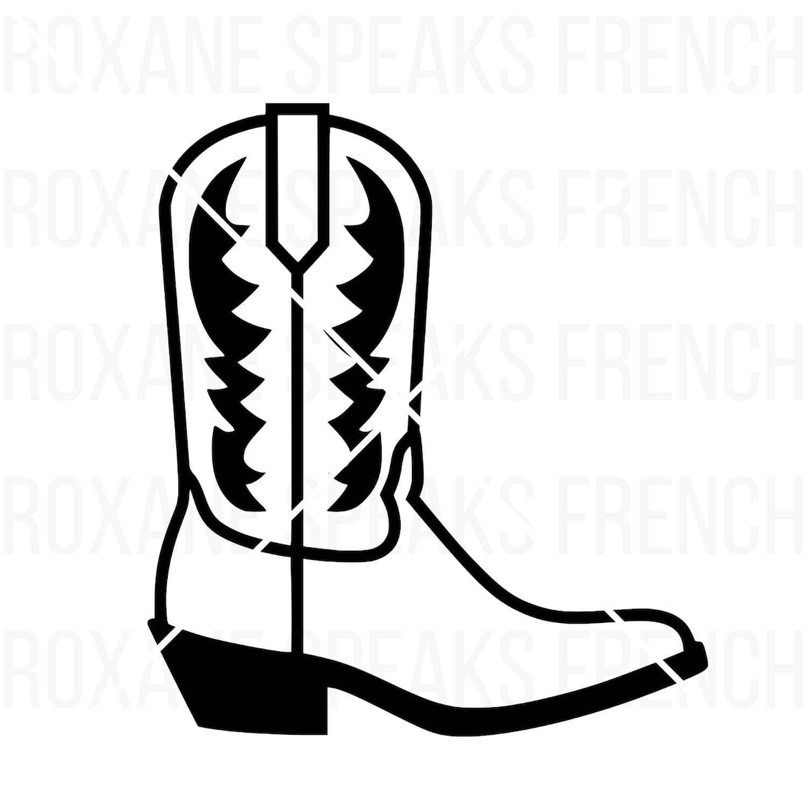 Cowboy Boot SVG - Outline Vector With Commercial License - Etsy