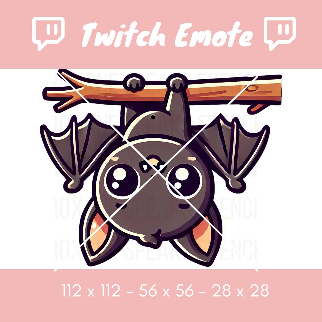 Cute Hanging Bat Twitch Static Emote PNG - Etsy