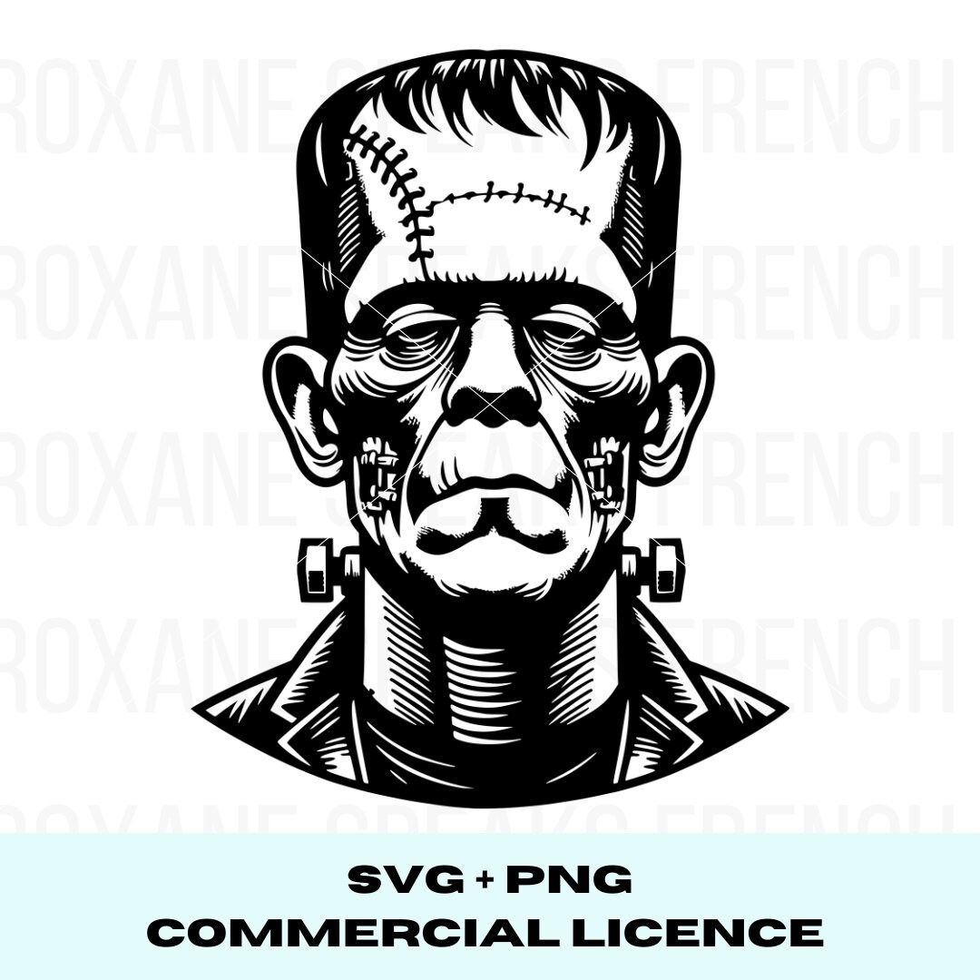 Frankenstein Face SVG and Clipart- Halloween Vector File - Instant ...