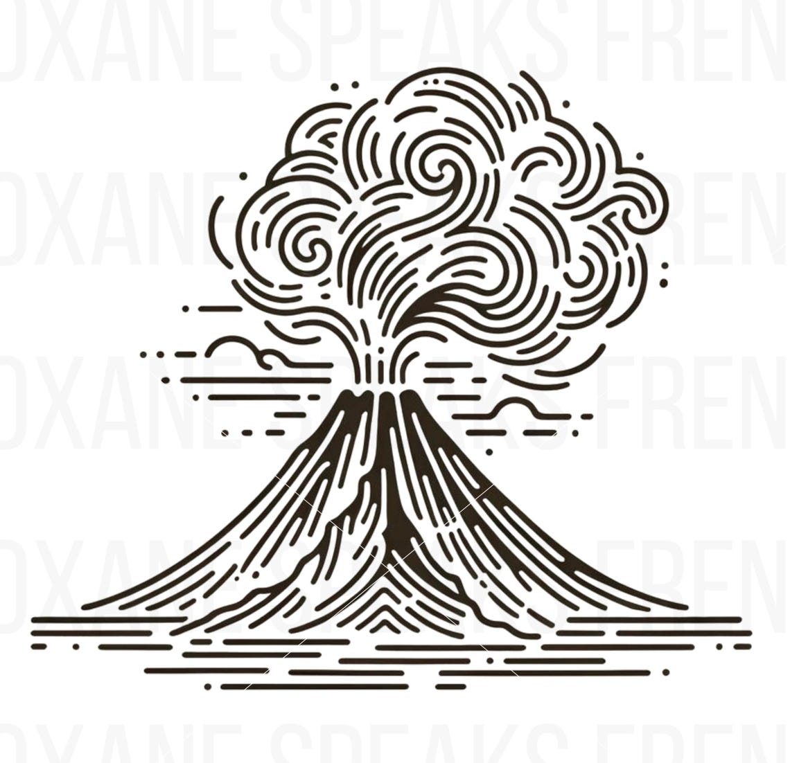 Volcano SVG - Minimalist Art Line Vector - Instant Digital Download ...