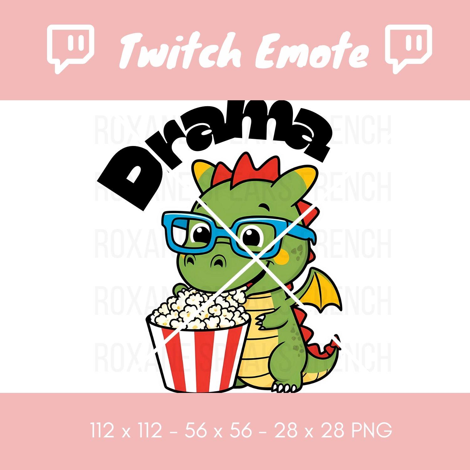 Twitch Cinema Emote - Kawaii Dragon Eating Popcorn Static PNG for ...
