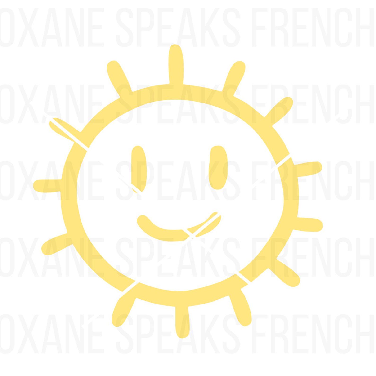 Sun SVG PNG Clipart Kawaii Yellow Happy Sun Vector - Etsy