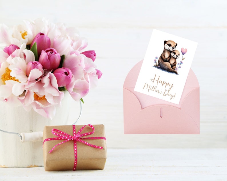 Mother's Day Card Printable - Cute Animals, Instant Download, Print at ...