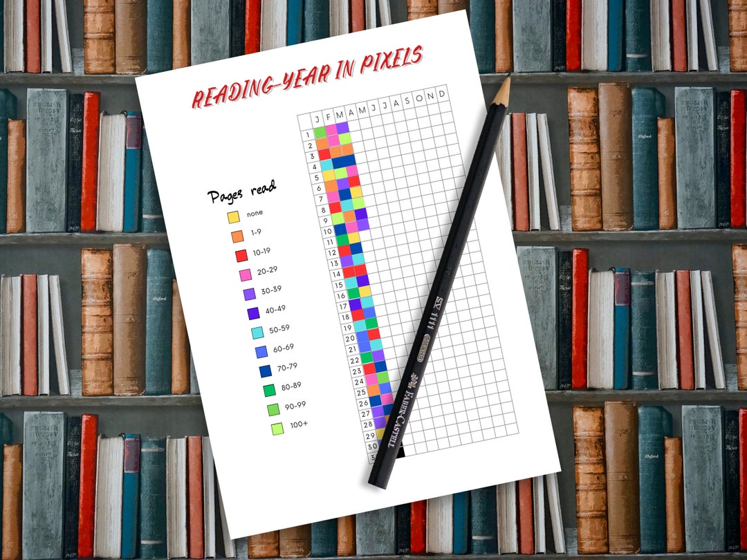 Reading Year In Pixels Reading Tracker A4a5us Letter Printable