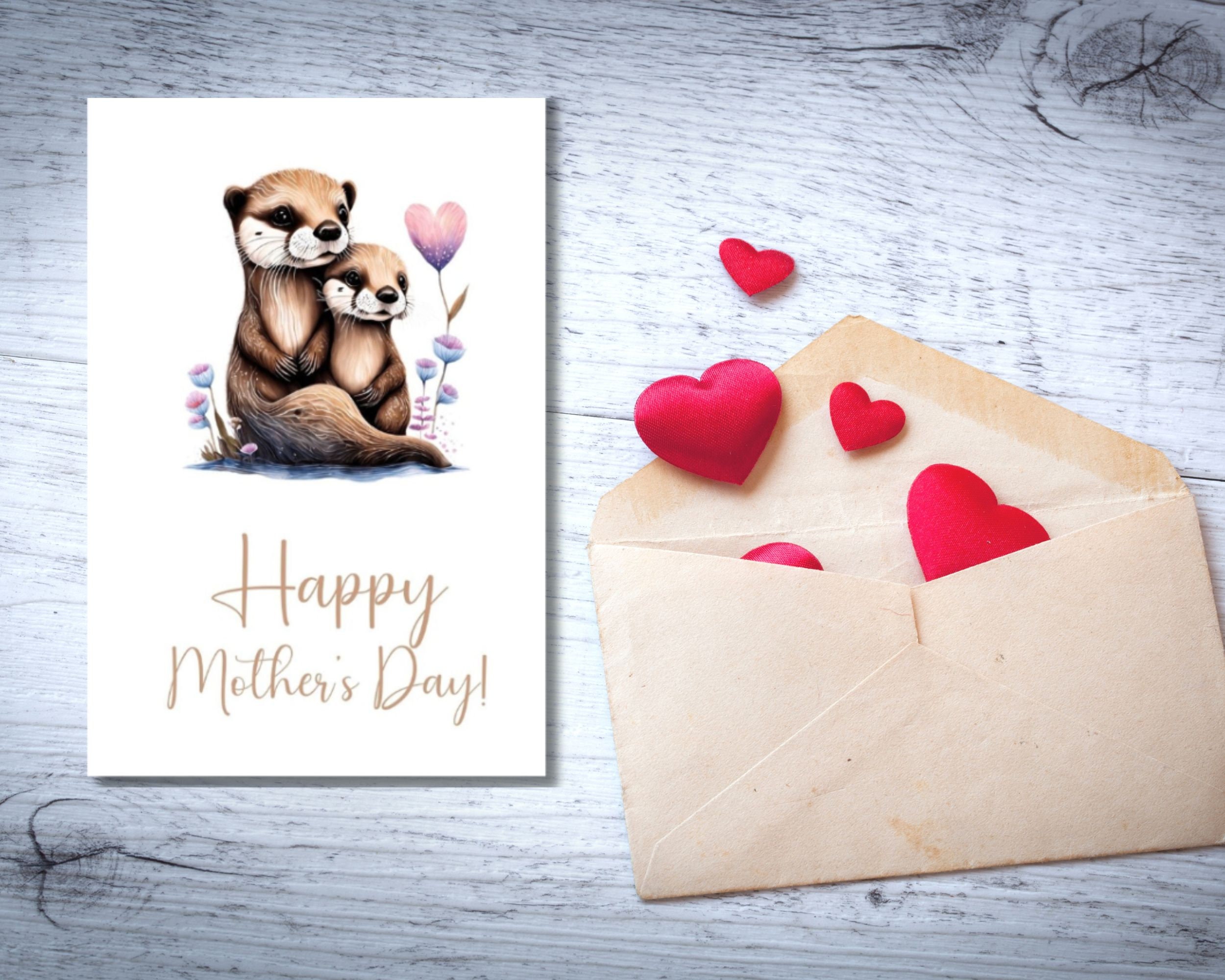 Mother's Day Card Printable - Cute Animals, Instant Download, Print at ...