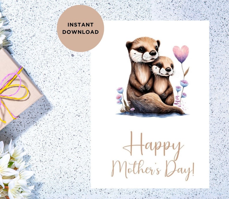Mother's Day Card Printable - Cute Animals, Instant Download, Print at ...