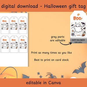 Editable Halloween Gift Tag - Trick or Treat Bag Tag | Printable Favor ...