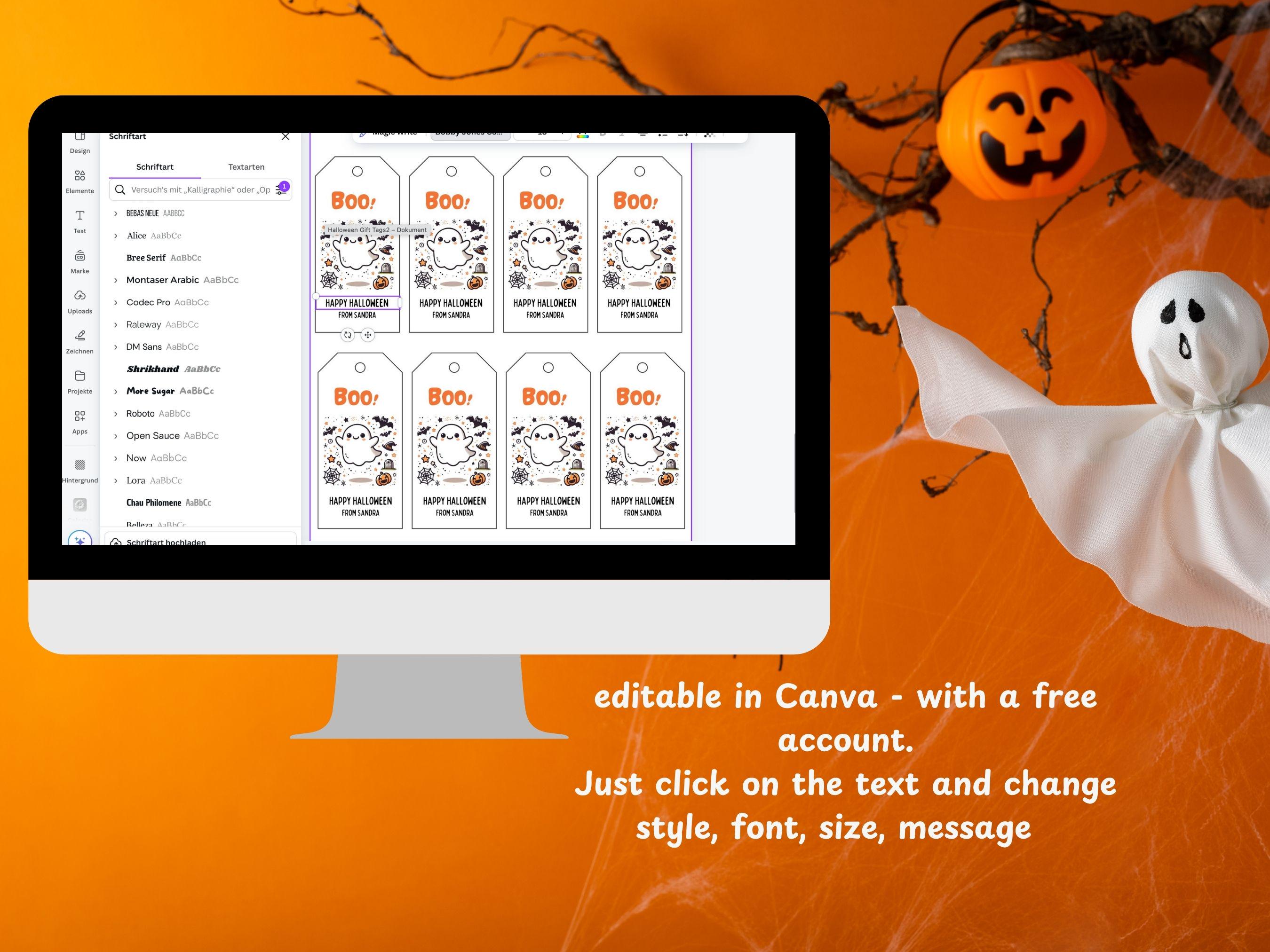Editable Halloween Gift Tag - Trick or Treat Bag Tag | Printable Favor ...