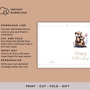 Mother's Day Card Printable - Cute Animals, Instant Download, Print at ...